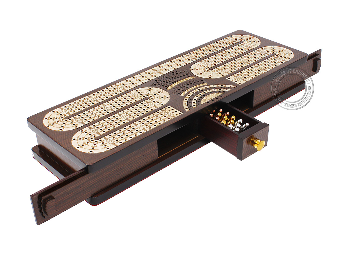 Continuous Folding Cribbage Board 3 Tracks Inlaid With Golden Rosewood ...